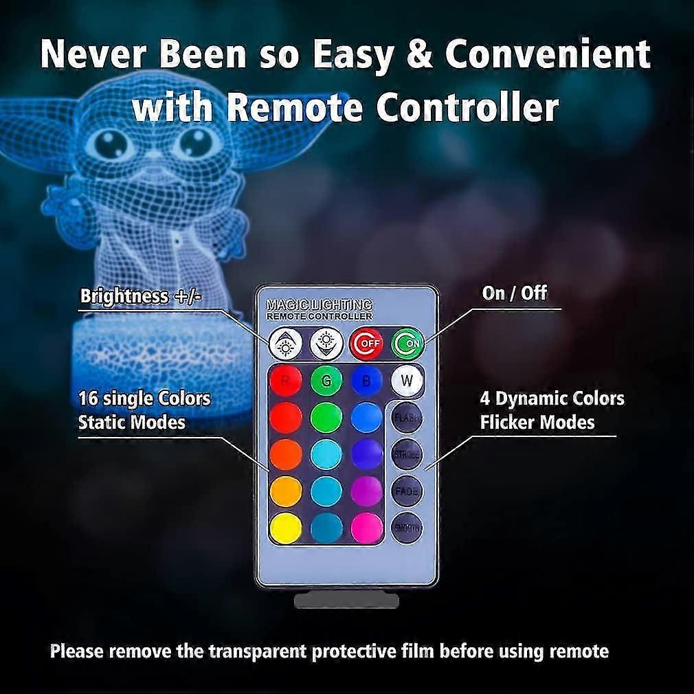 Star Wars 3d Gece Lambasıbaby Yoda Uzaktan Kumanda Ve Akıllı Dokunuşlu ...