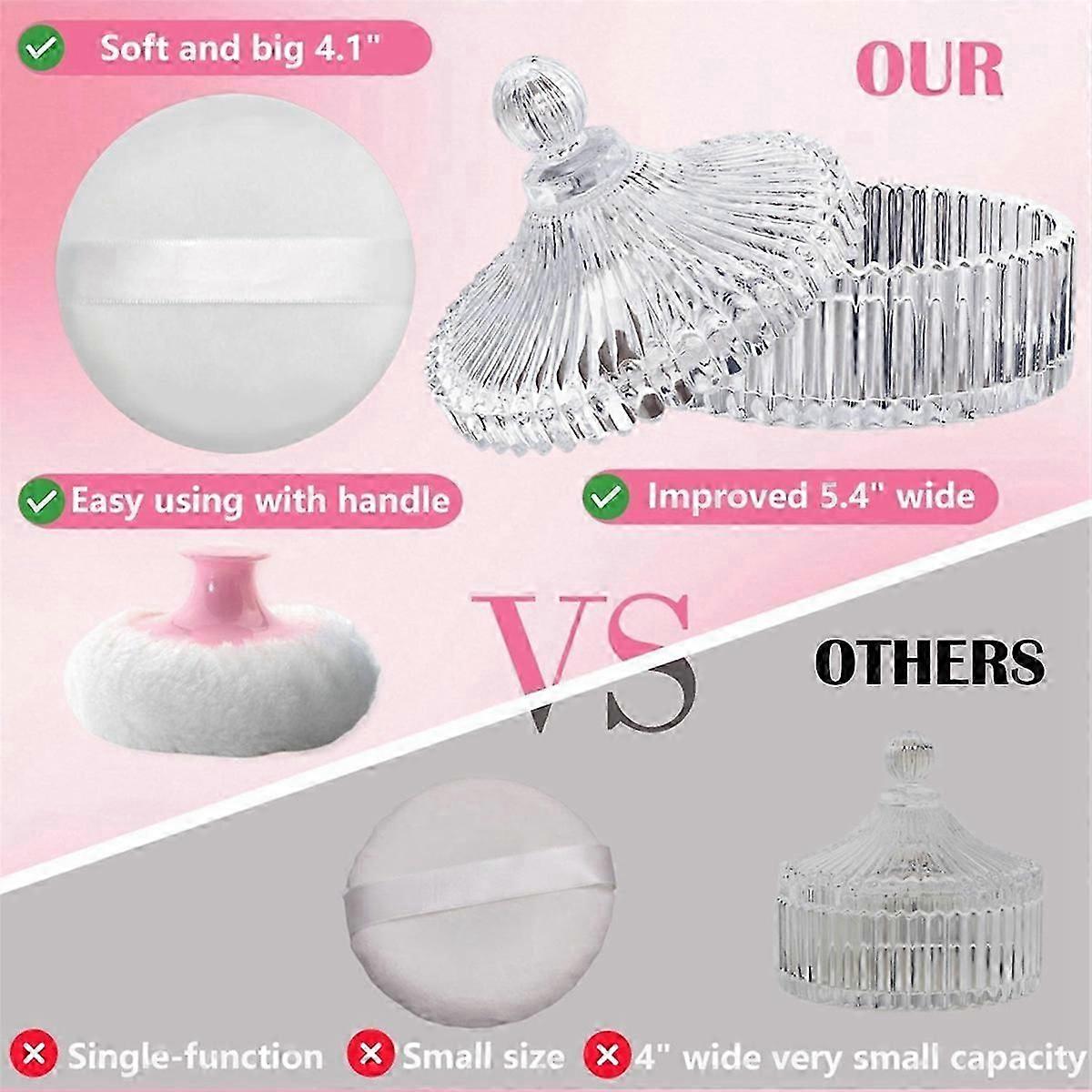 Body Powder Puff and Container Set , Dusting Powder Puff for Women and ...