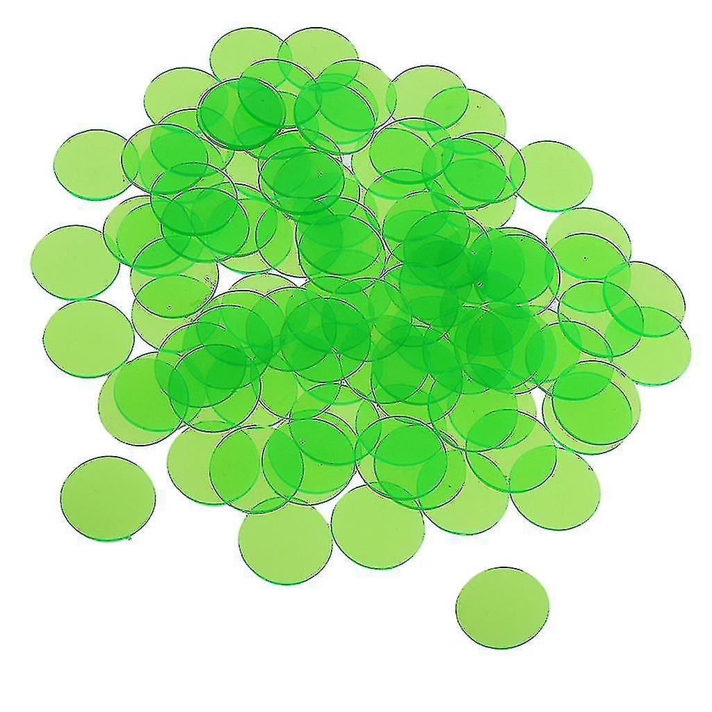 Pack Of 100 Bingo Chips (mixed Color) 1.5cm Translucent Markers For ...