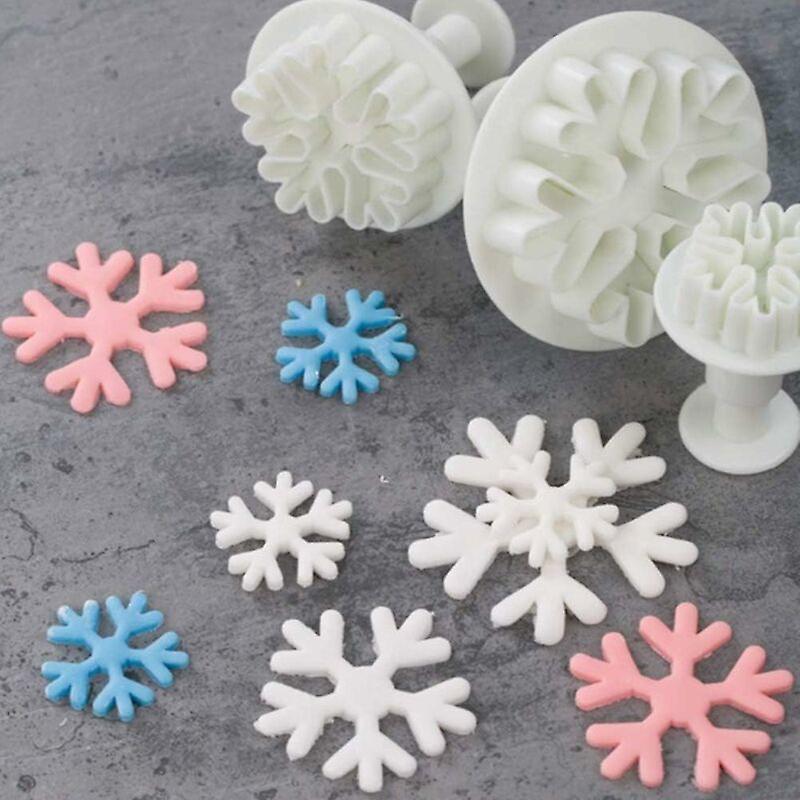 Snowflake Cake Modeling Tools Plastic Cookie Cutters White Snowflake ...