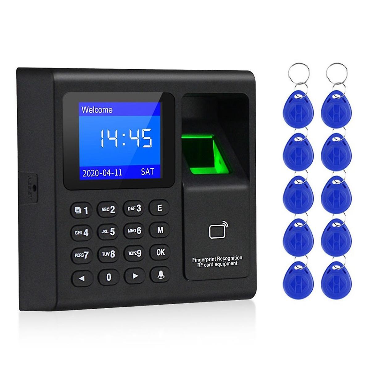 Fingerprint Attendance Machine+10 Cards Access Control Electric Time ...
