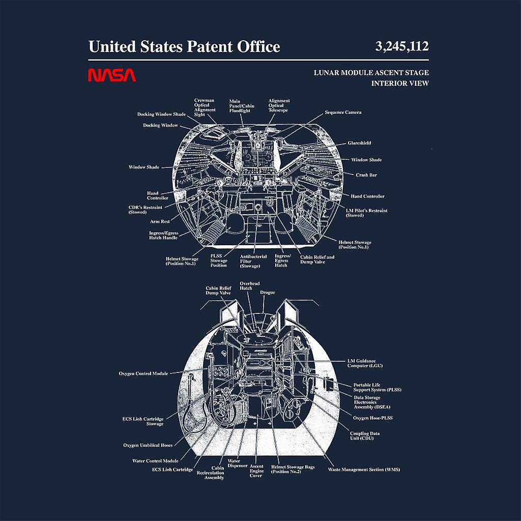 NASA Lunar Module Ascent Stage Interior Blueprint A4 Print | Fruugo UK