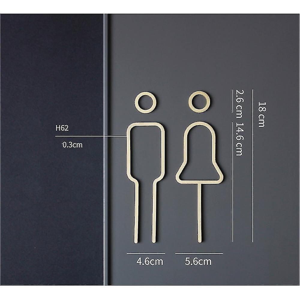 Man Woman Metal Wall Sign Plate Toilet Doorplate Wash Room Label Wc ...