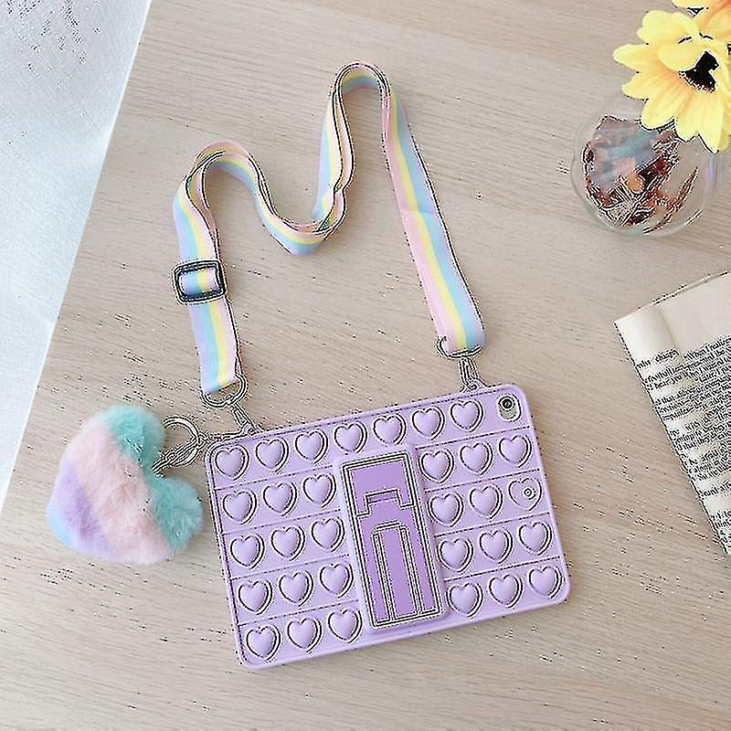 Pop-it Push Bubble Fidget Toy Silicone Cute Case For Ipad With Lanyard ...
