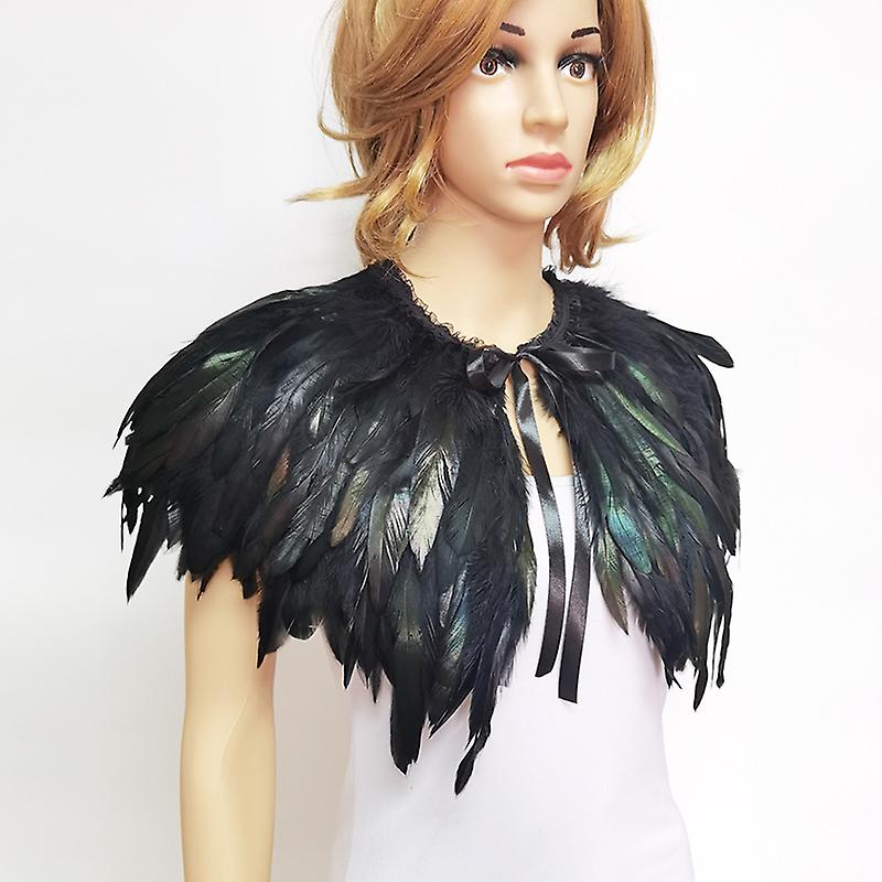 Victorian Feather Fake Collar Detachable Feather Shawl Scarf Cape ...