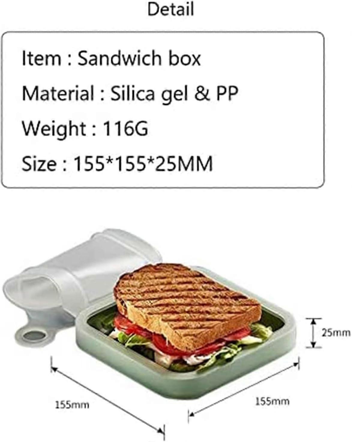Toast Container Sandwich Case Toast Case Silicone Lunch Box,Leakproof ...