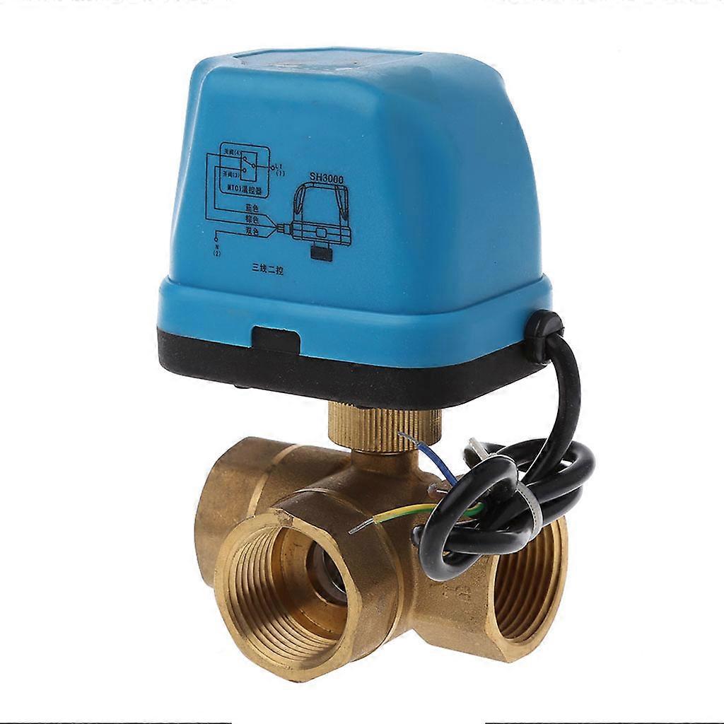 Electric Motorized Brass Ball Valve DN25 AC 220V 3 Way 3-Wire with Actuator | Fruugo UK