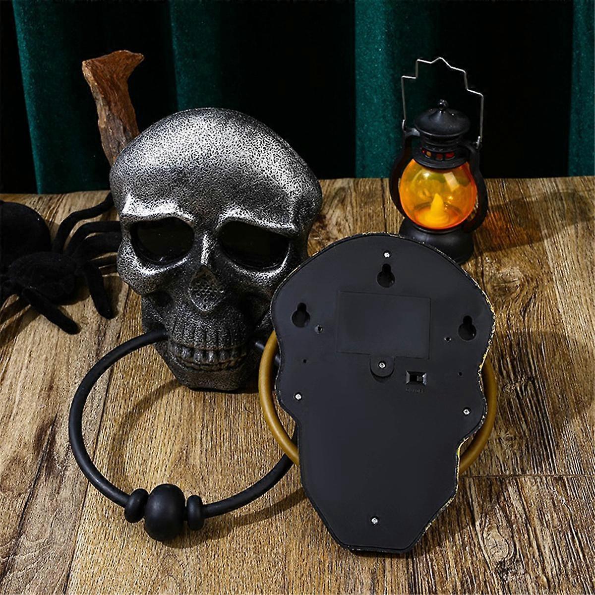Halloween Door Bell Skull Haunted Doorbell with Sound Light-Up Eyeball ...