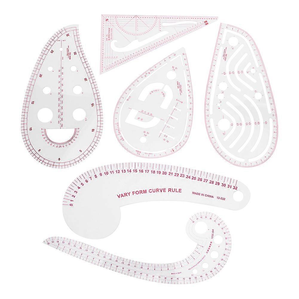 6PCs Clothing Ruler Sewing Tool Set Multifunctional Lightweight Tailor ...