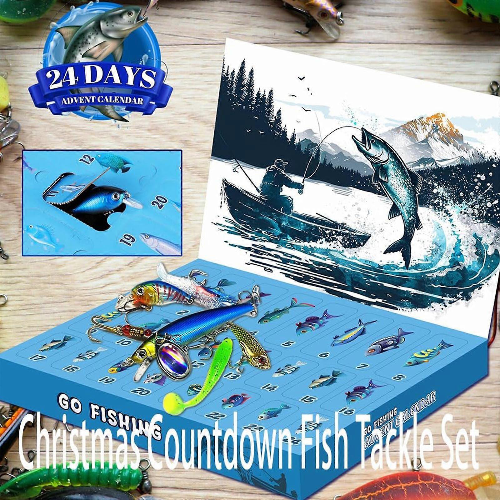 NEW 24Days Christmas Countdown Fish Tackle Set Xmas Surprise Fishing ...