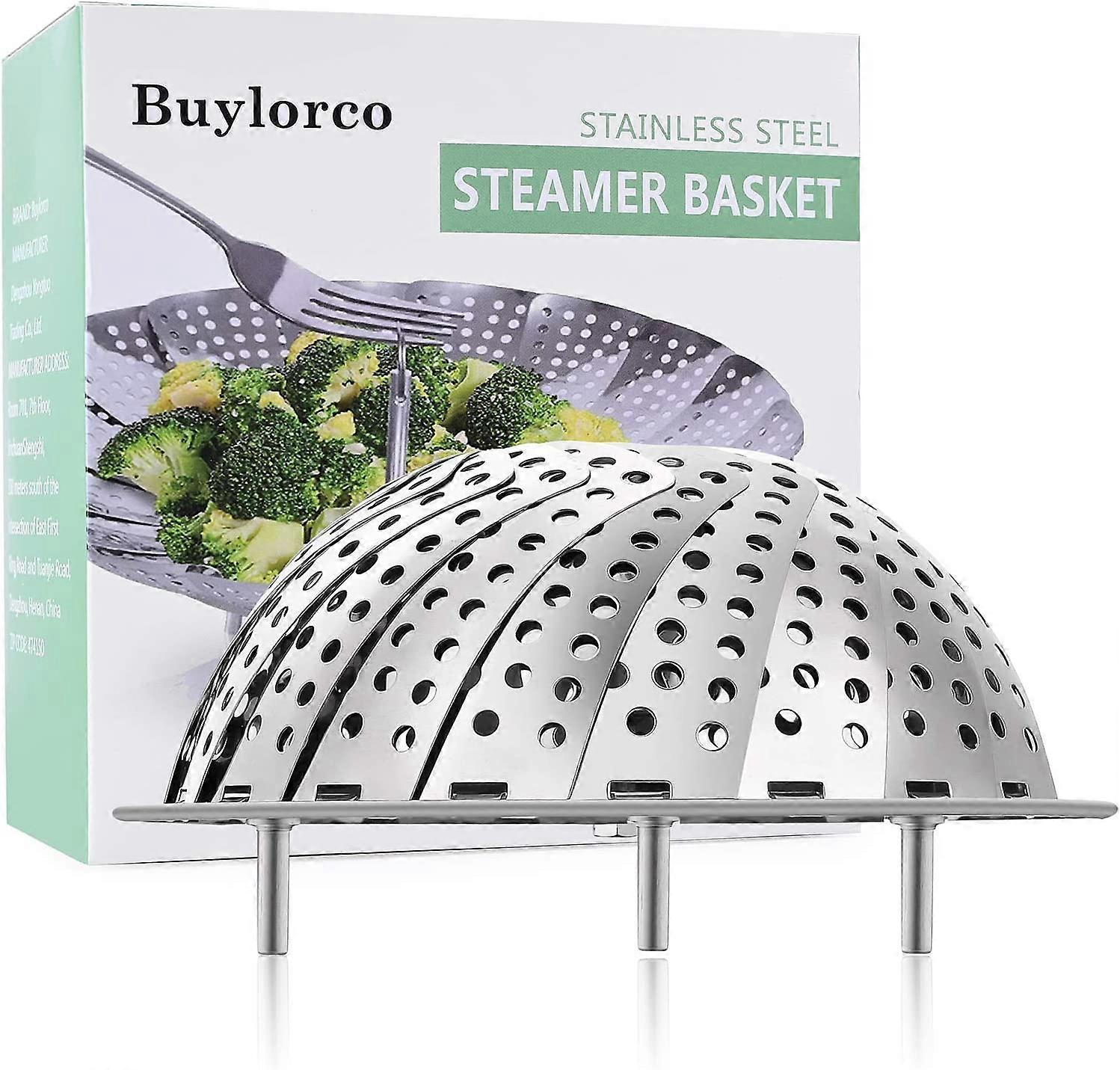 Stainless Steel Vegetable Steamer Basket, Collapsible Steamer Basket ...