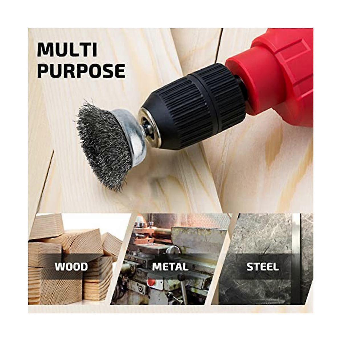 15 Pack Wire Brush Set with 1/4 Inch Hex , Wire Cup Brush for Drill ...