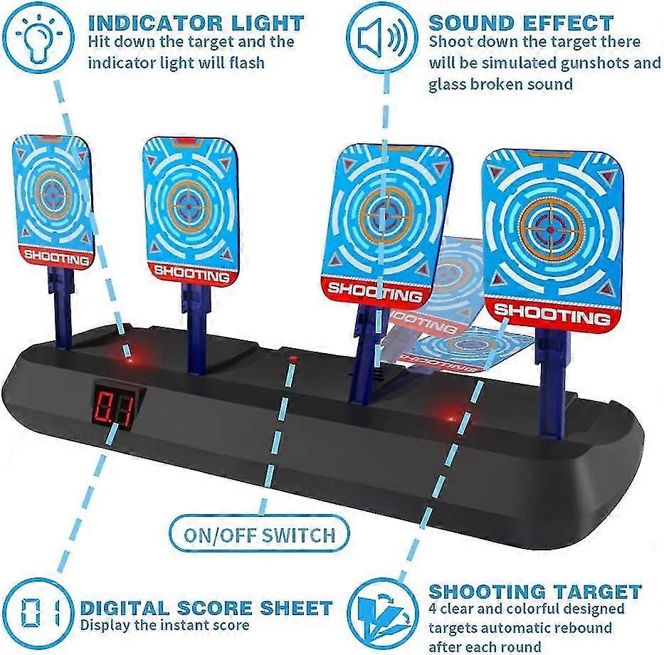 Electronic Digital Target Auto Reset Electric Shooting Scoring Target With Light And Sound Effect