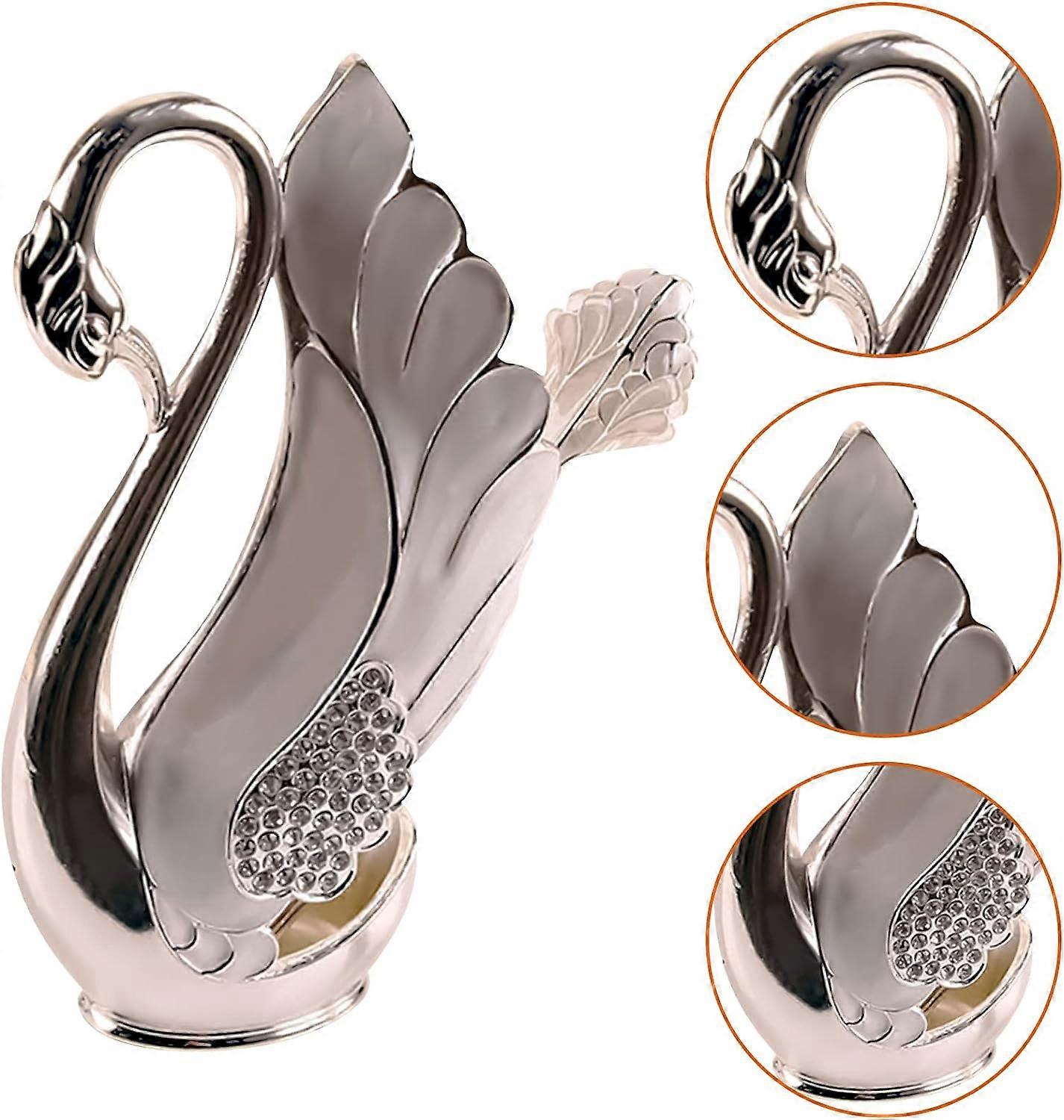 Swan Base Holder Spoons Set Elegant Swan Spoon Holder Organizer ...