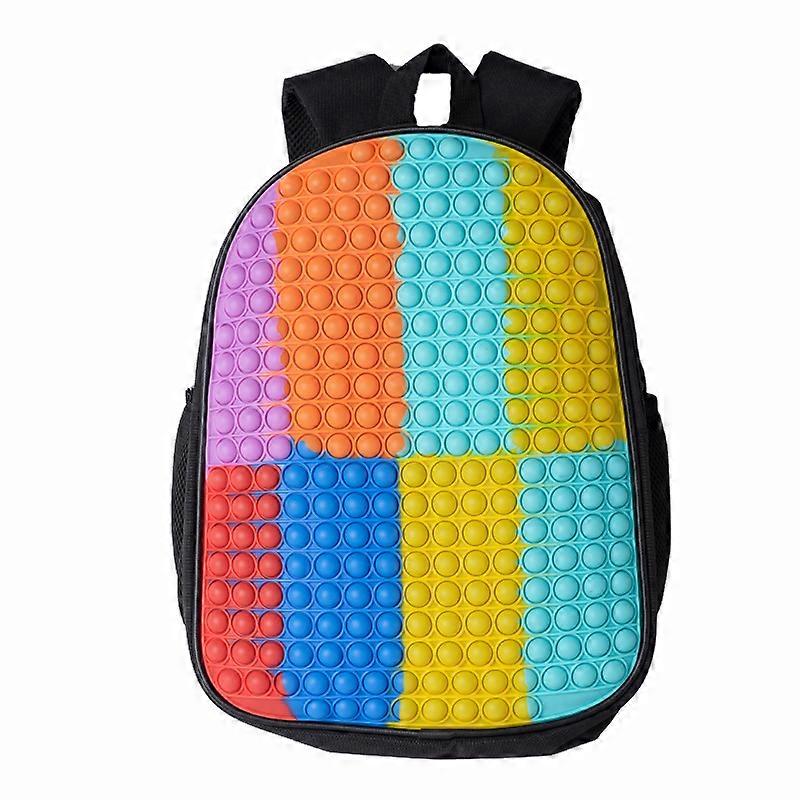 POP It Backpack Anime real Rainbow Color Push Bubble Teenager Laptop ...