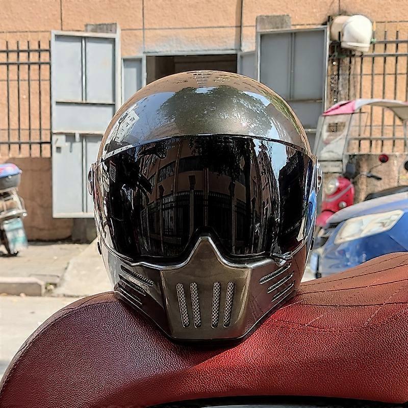 Retro motorcycle helmet ABS Light cruiser full coverage helmet for men ...