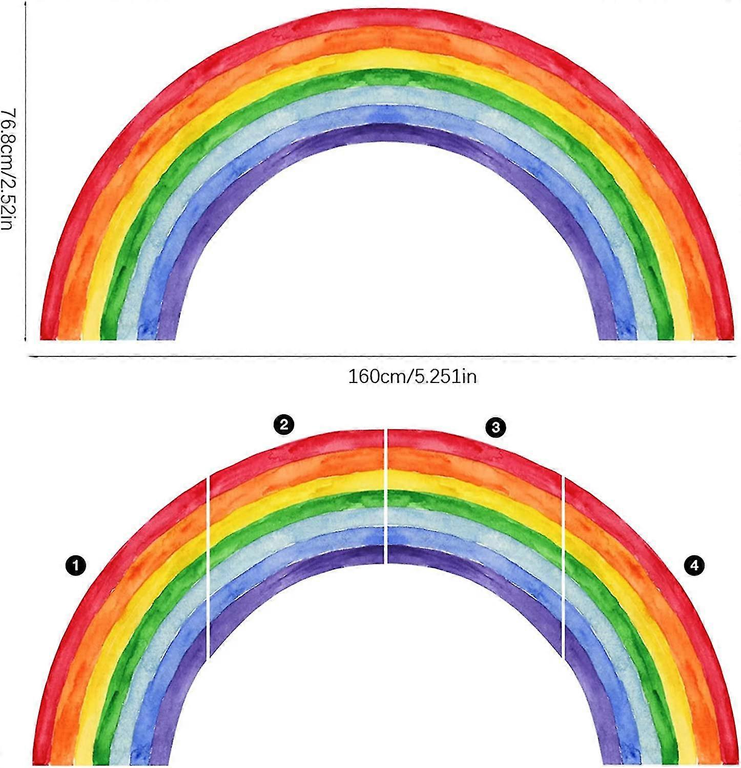 Rainbow Wall Decal Window Mural Nursery Decoration Girl Boy Picture ...