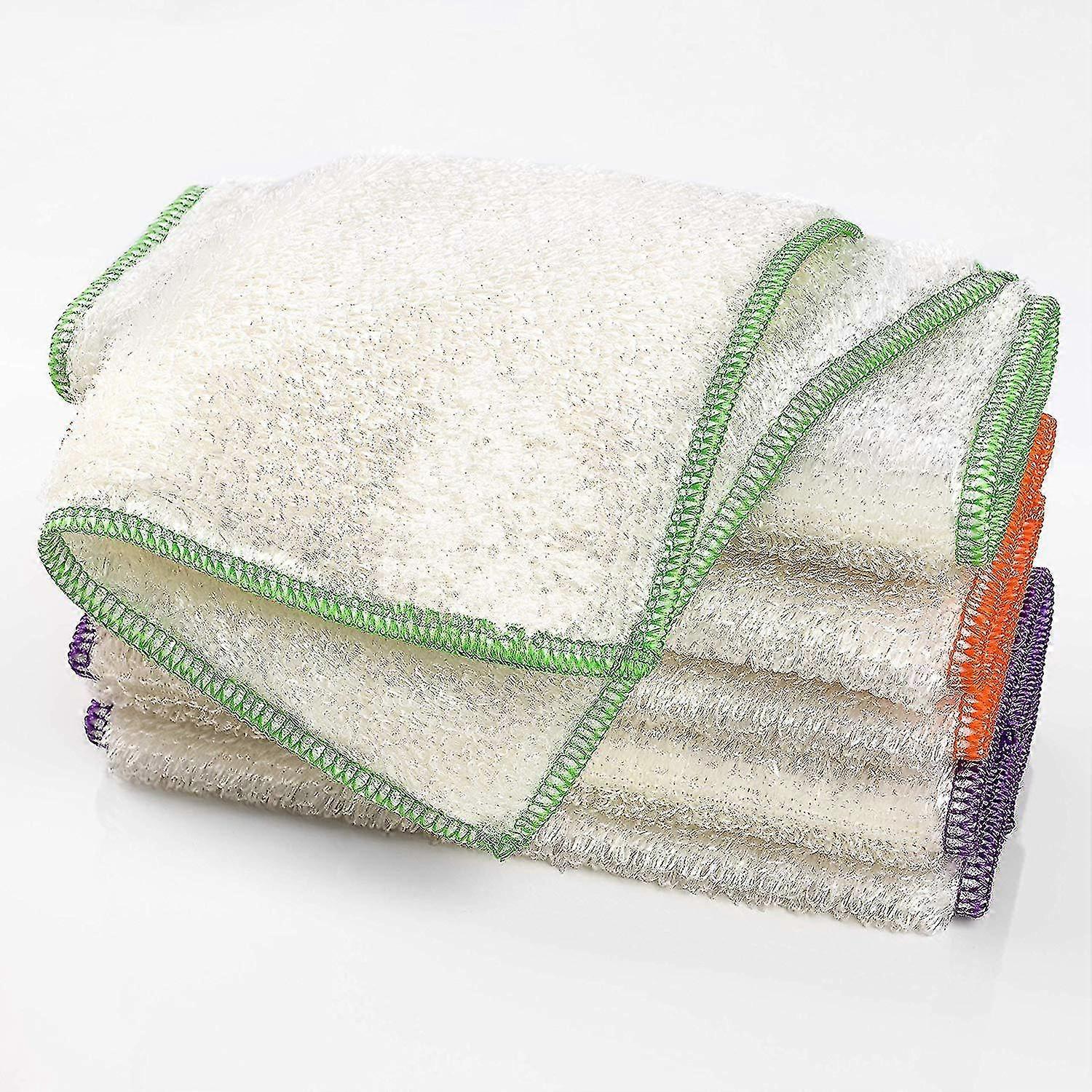 100% Bamboo Kitchen Dish Cloths White Washcloths Dish Towels, Cleaning ...