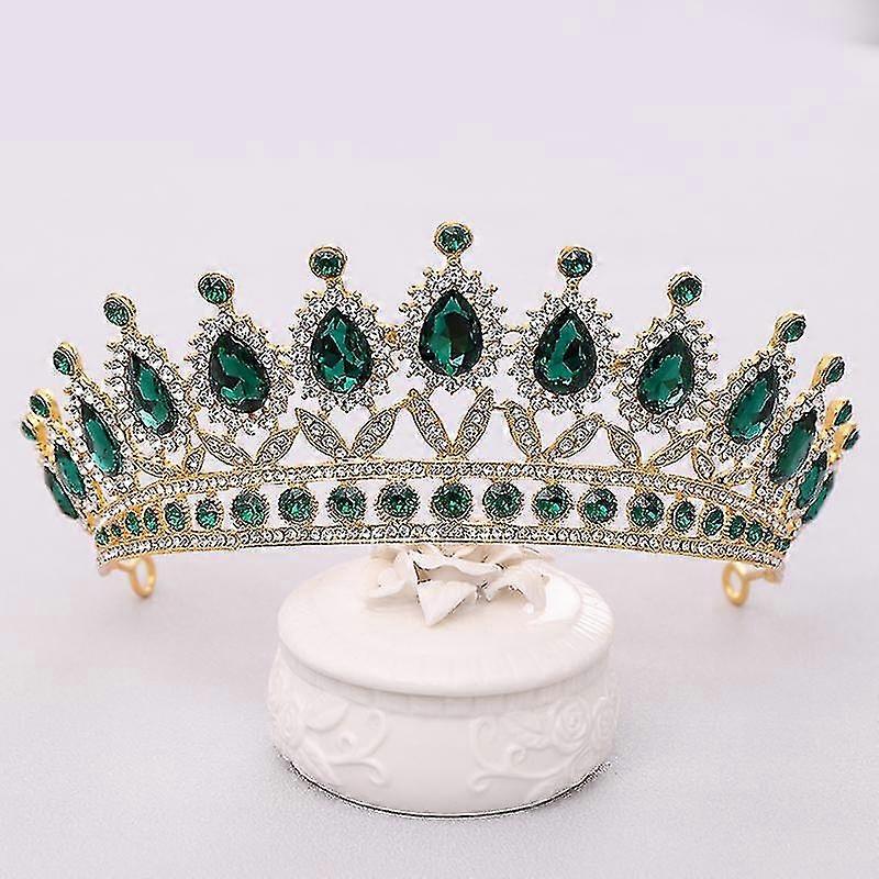 Lyx Rhinestone Crystal Crown Bride Tiaras och kronor Drottning Diadem ...