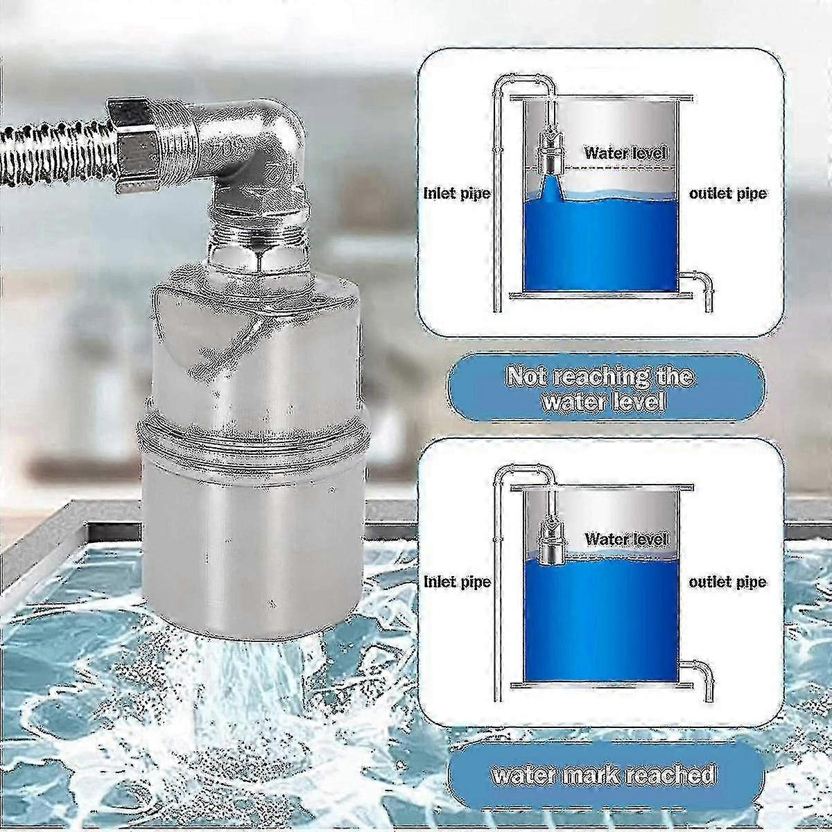 Automatic Water Level Control Valve 1/2 Inch Stainless Steel Float Ball ...