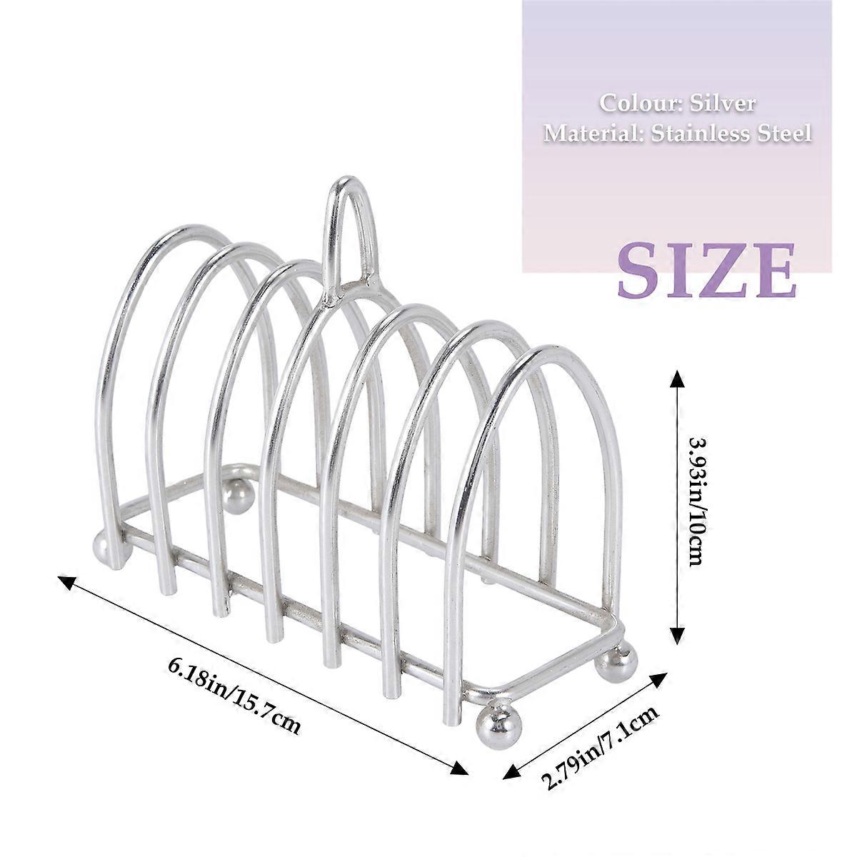Toast Bread Rack Holder 6 Stainless Steel Toast Rack with Ball Feet and ...