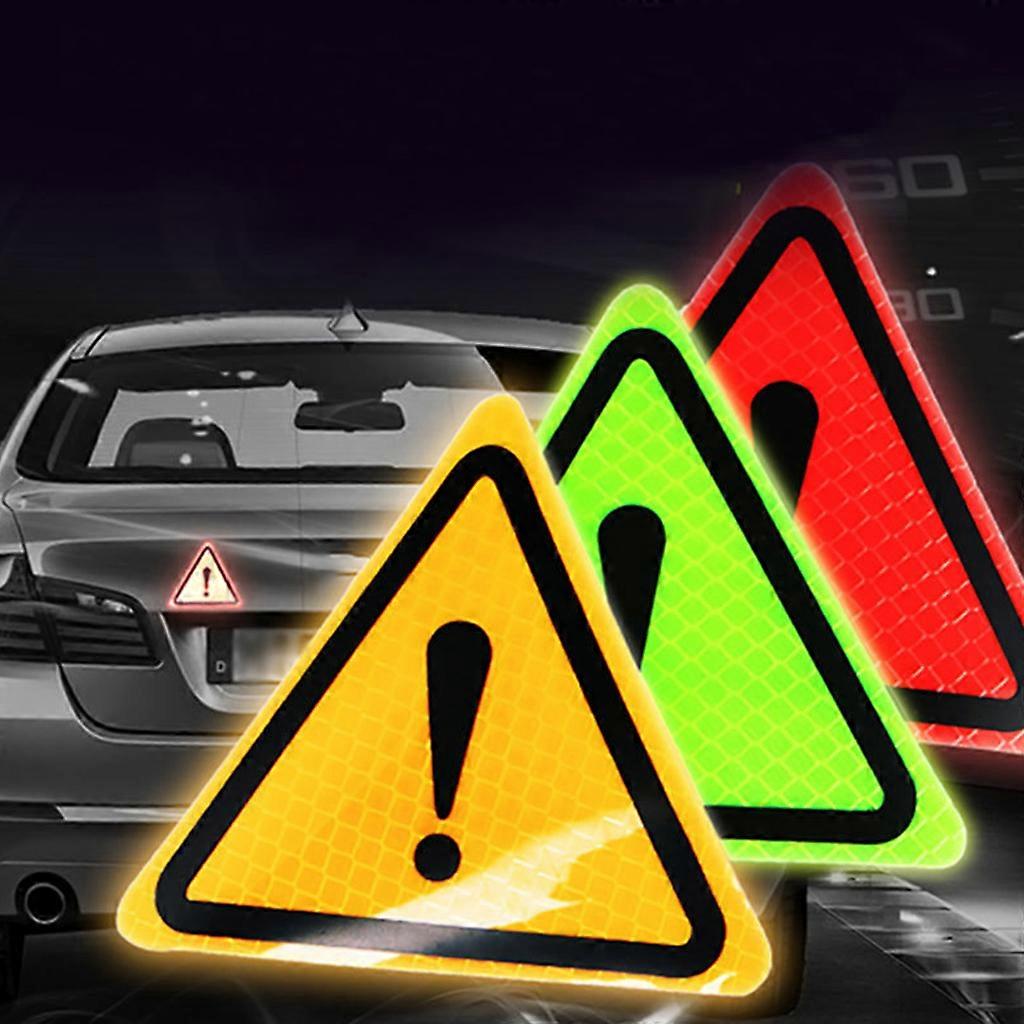 for Triangle Exclamation Mark Reflective Warning Sign Car Sticker ...