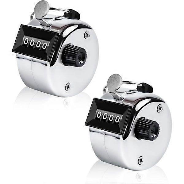 2-pack of manual metal counters 4-digit mechanical hand counters for ...