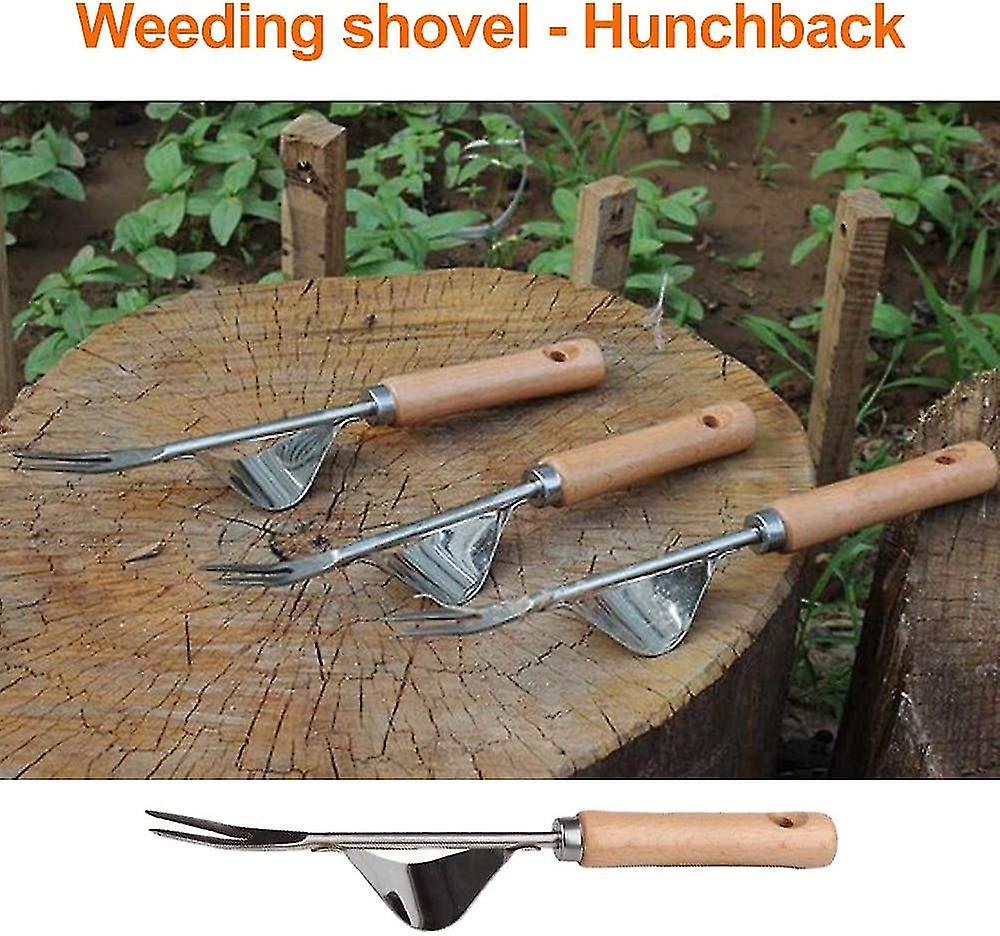 Manual Weeder Tool Stainless Steel Weeding Gouge With Wood Handle ...