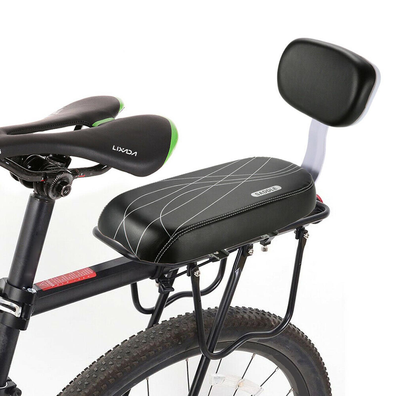 Bike Back Seat Pu Leather Soft Cushion Rear Rack Seat With Backrest ...