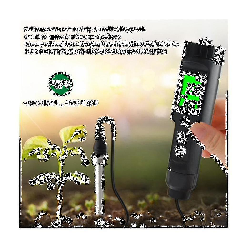 Digital Ec/temp Soil Tester 0.00-10.00ms/cm Conductivity Meter ...