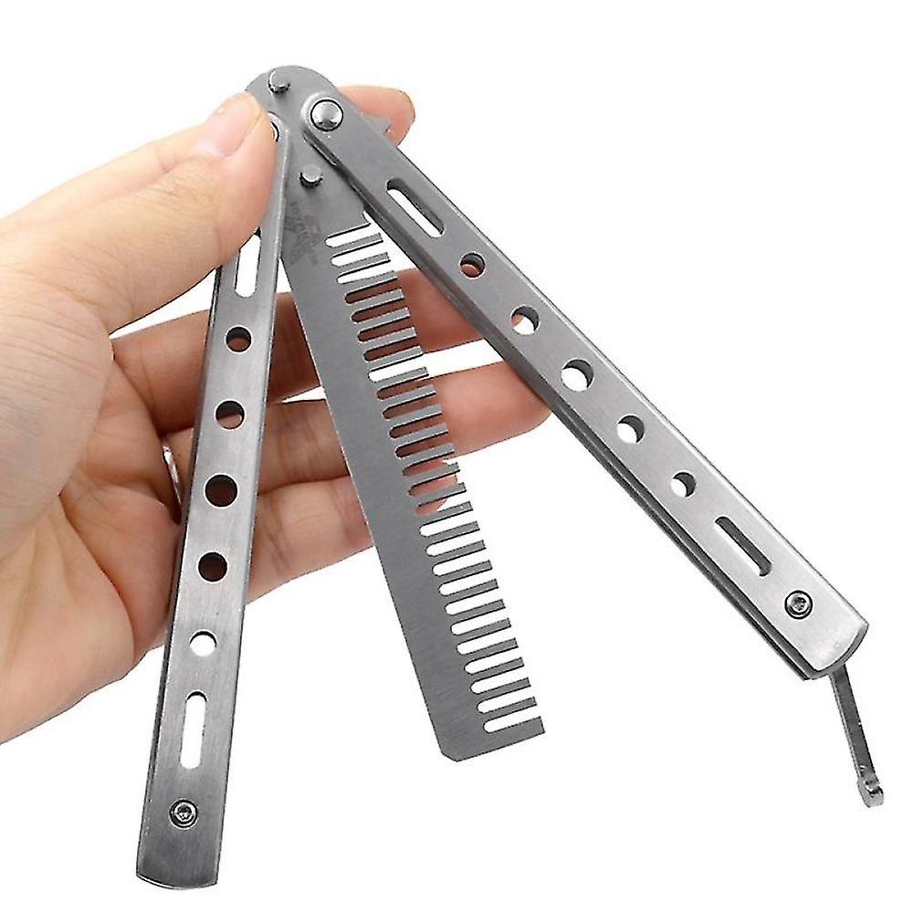 Butterfly Comb, Stainless Steel Comb, Rotatable Balisong Trainer Tool ...