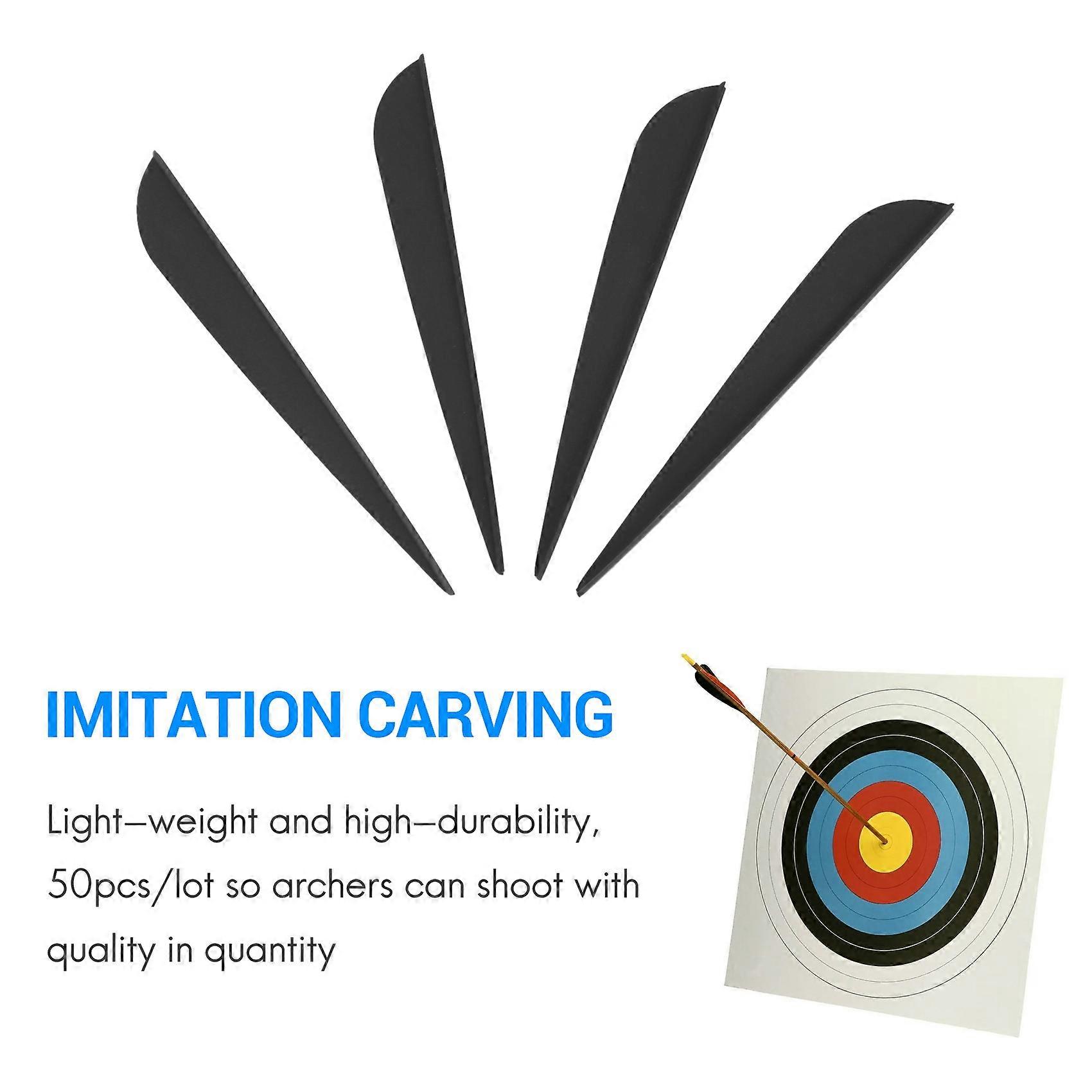 Arrows Vanes 4 Inch Plastic Fletching for DIY Archery Arrows 50 Pack ...
