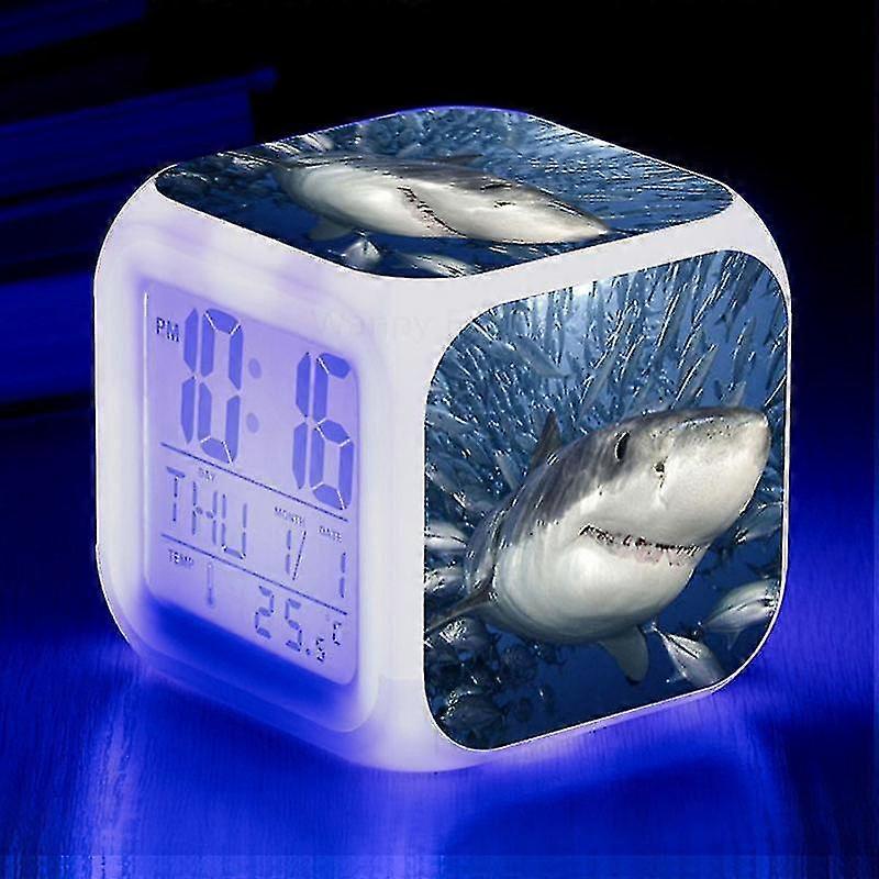 Alarm Clock 7color Glowing Digital Clocks Kids Bedroom Multifunction ...