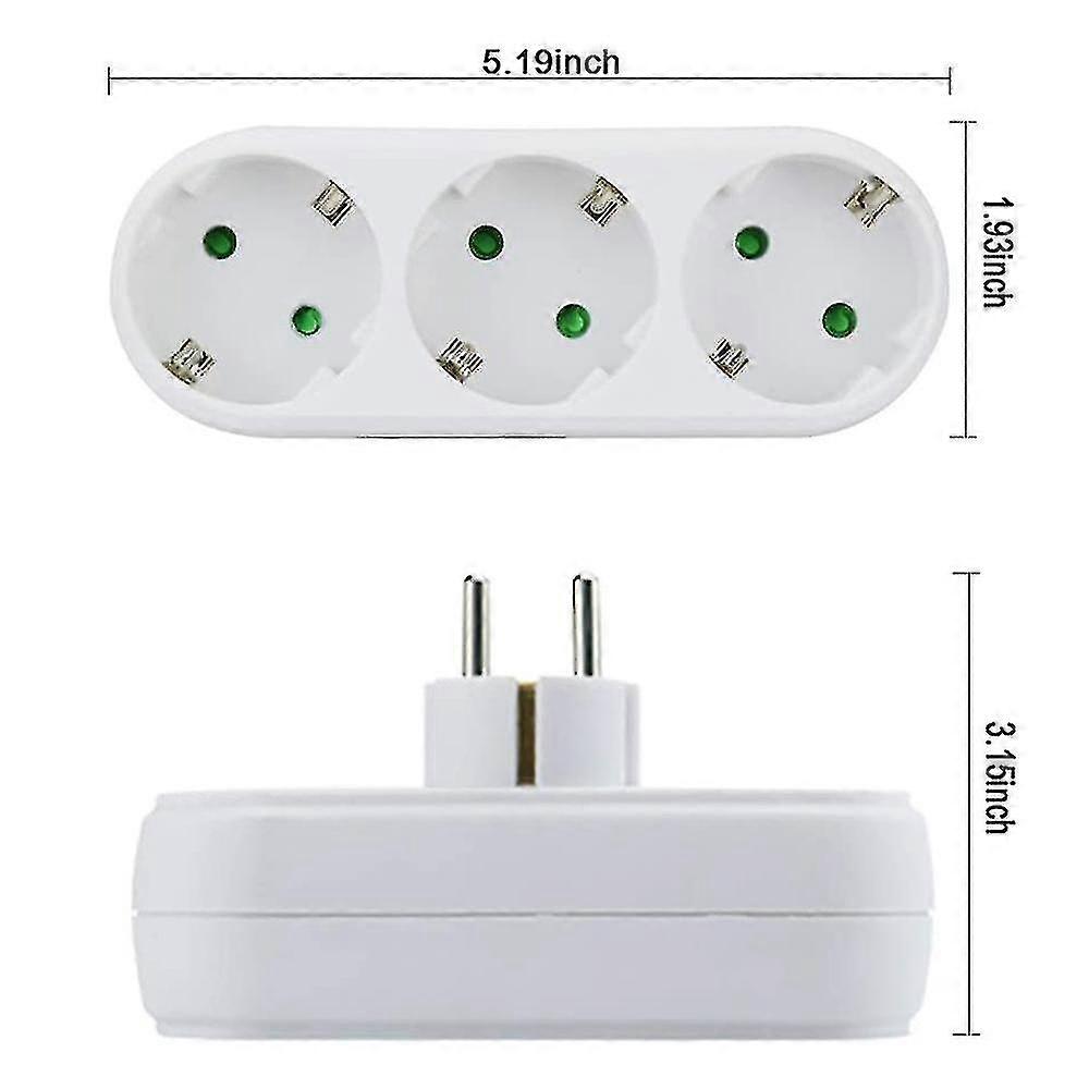 3 Way Outlet Adapter Wall Plate Outlet 250v/16a 3500w/max Eu Plug From ...