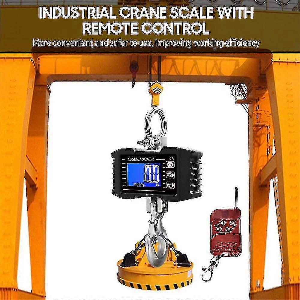 Digital Hanging Scale With Remote Control 1000kg 2204lbs Portable Heavy ...