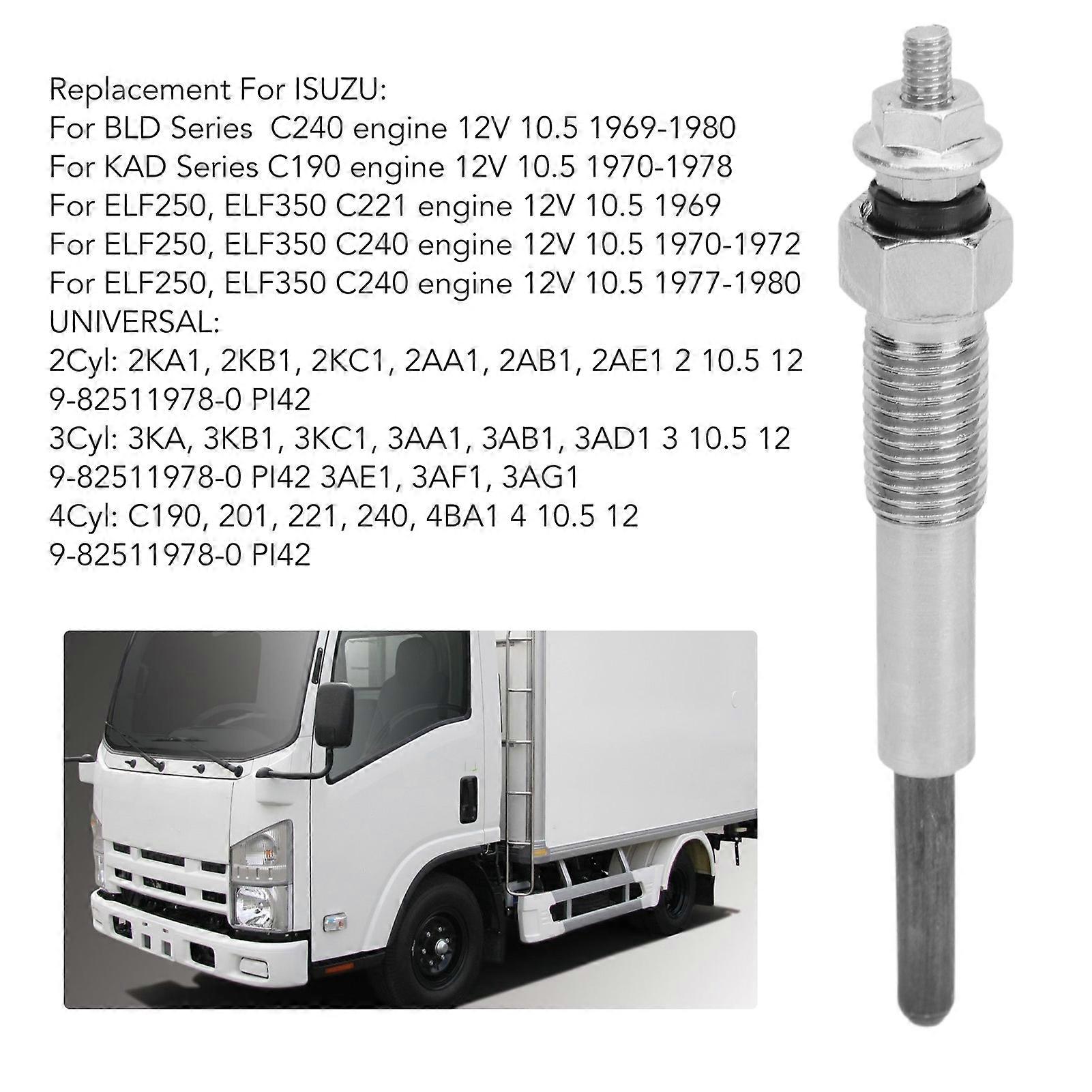 4PCS Diesel Heater Glow Plug 9825119780 Replacement for ISUZU C240 C190 C201 C221 4BA1 D500 4FA1 ...