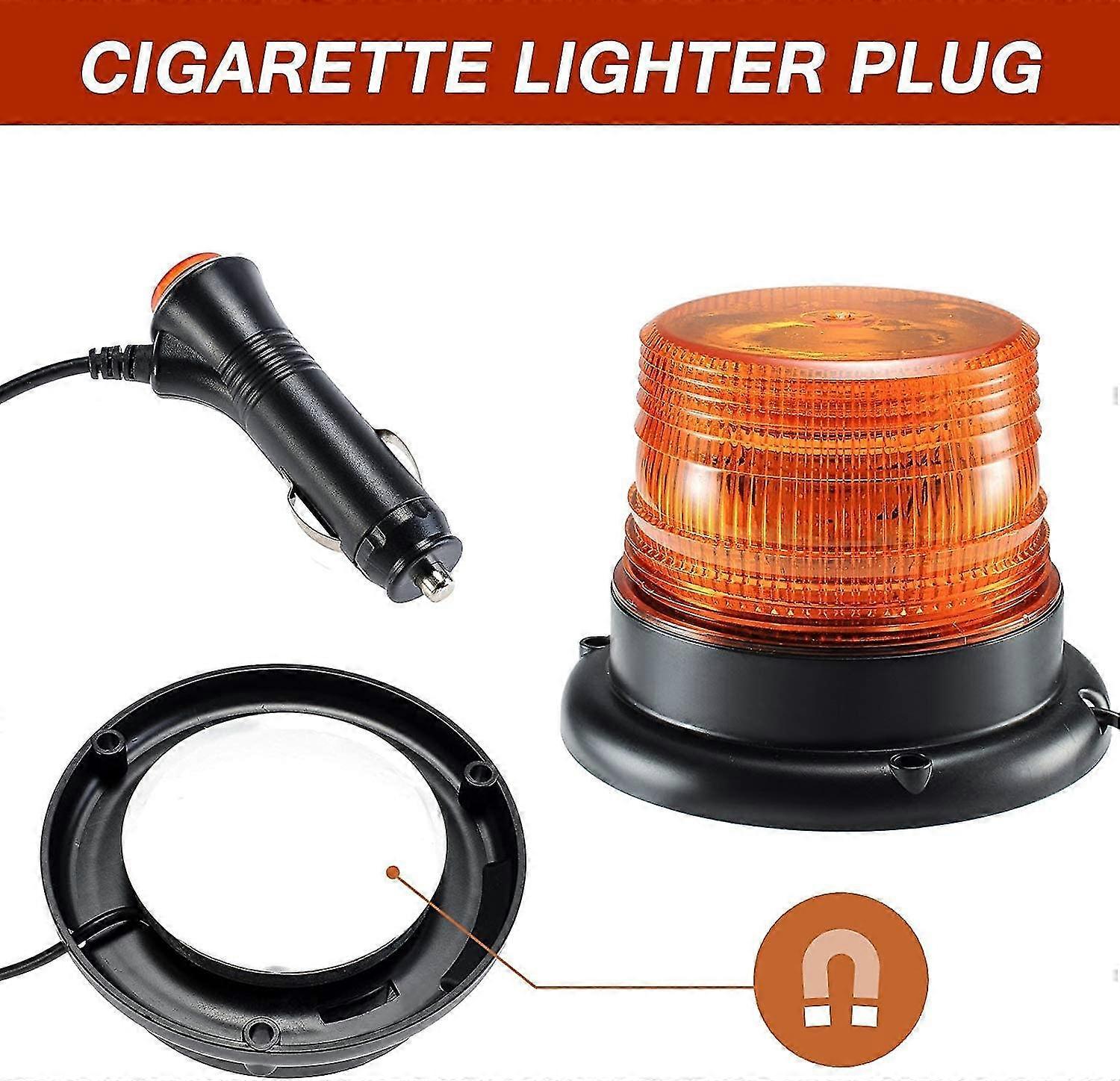 Orange Led Beacon, Vehicle Magnetic Flashing Warning Light With 12v-80v ...