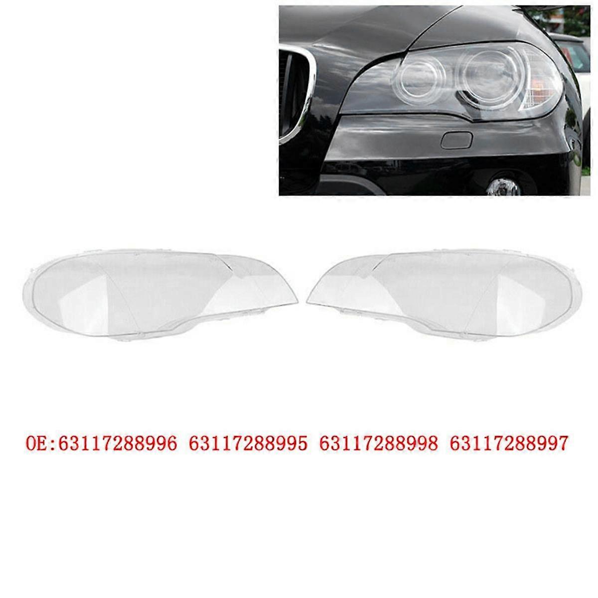 1Pair Car Headlight Shade Transparent Lampshade Headlight Cover (LH+RH ...