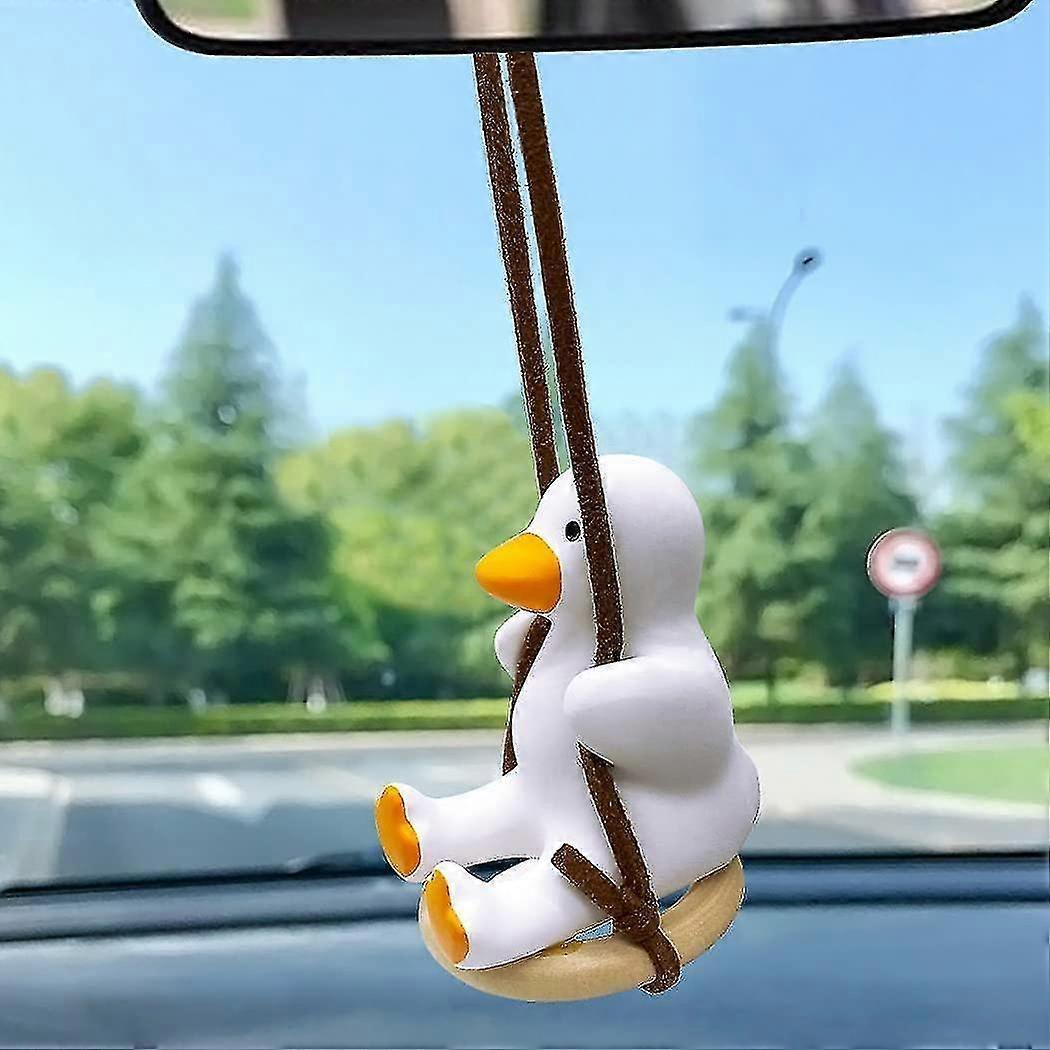 Super Cute Swing Duck Car Decoration Accessories, Car Rearview Mirror ...