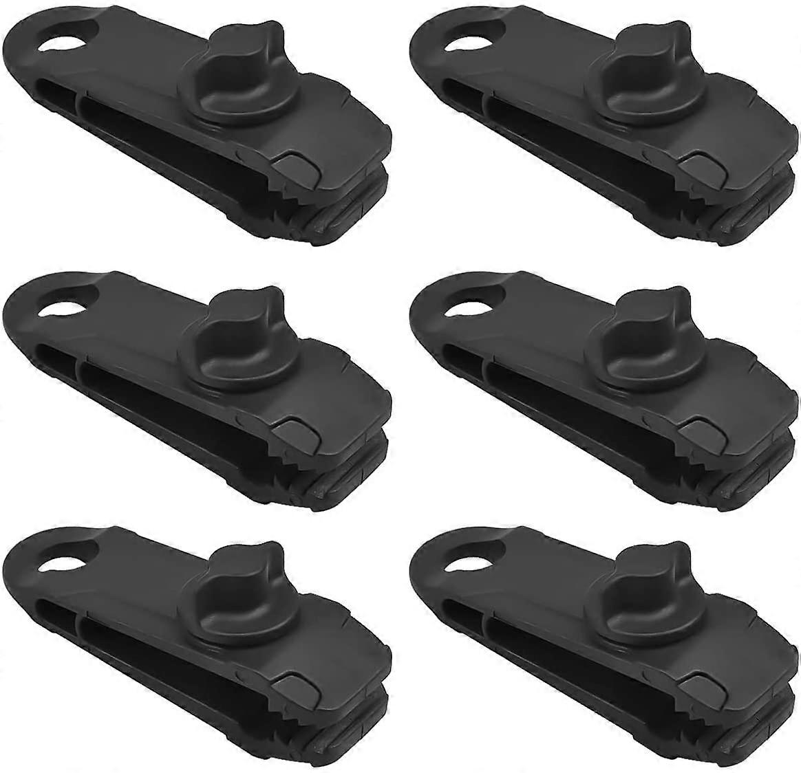 Tent Clips, 6 Pieces Plastic Tent Clips Black Adjustable Tarp Clip Tent ...