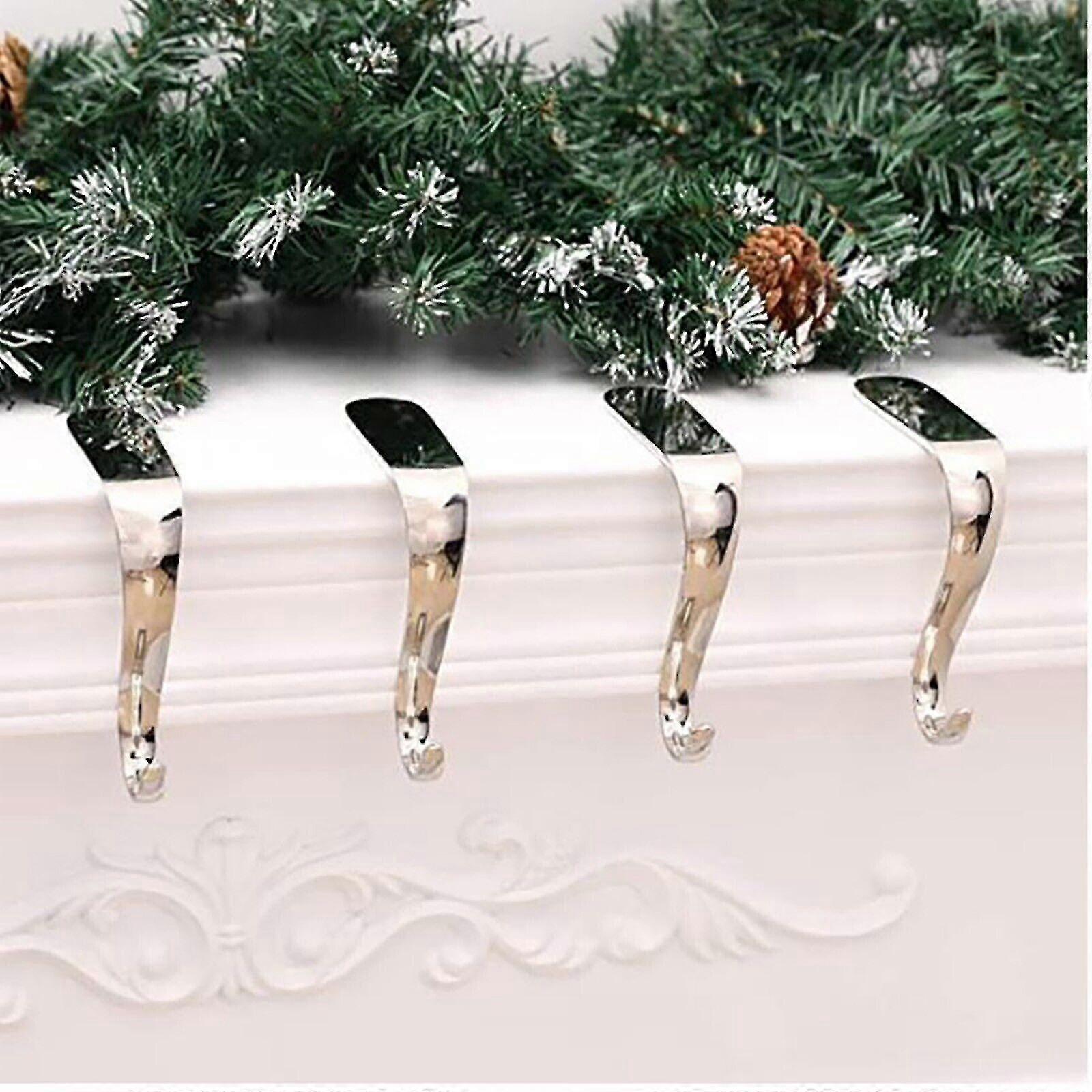 Christmas Stocking Holders-Metal Mantel Fireplace Garland Stockings ...