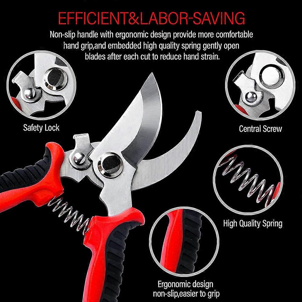 Bypass Pruning Shears Gardening Heavy Duty Stainless Steel Pruning ...