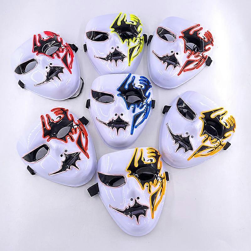 Halloween Scary LED Party Mask Neon Light Costume Mask EL Wire Face ...