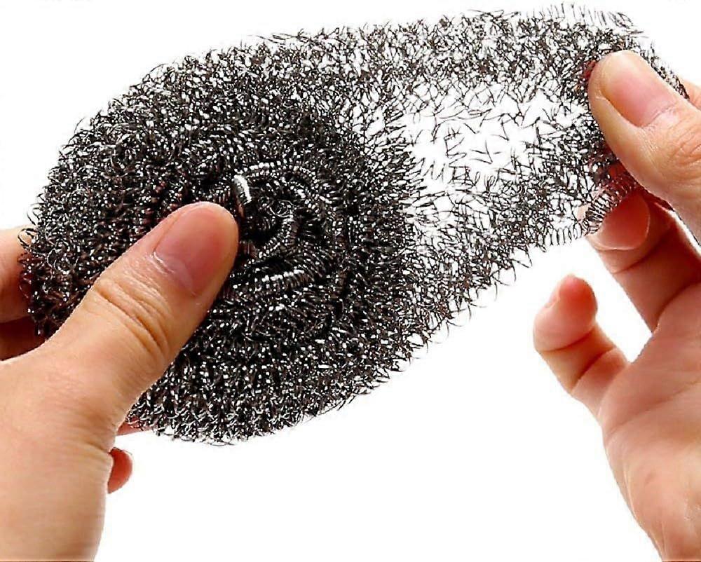 Steel Wool Scrubber Sponge - 6 Pack Stainless Steel Scrub | Fruugo UK