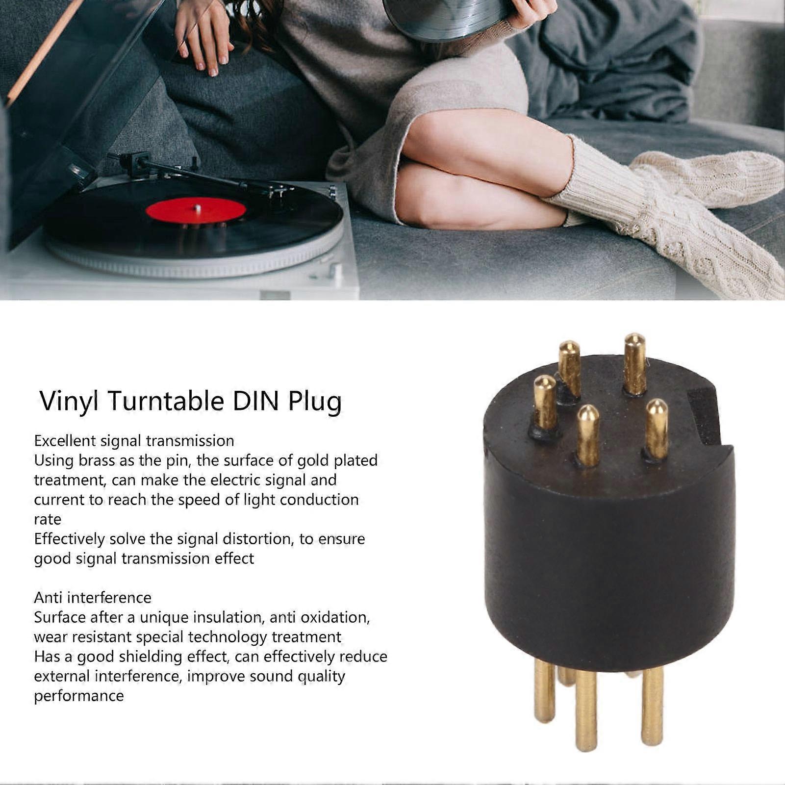 Vinyl Turntable 5 Pin DIN Gold Plated Male Plug Tonearm DIN Plug ...