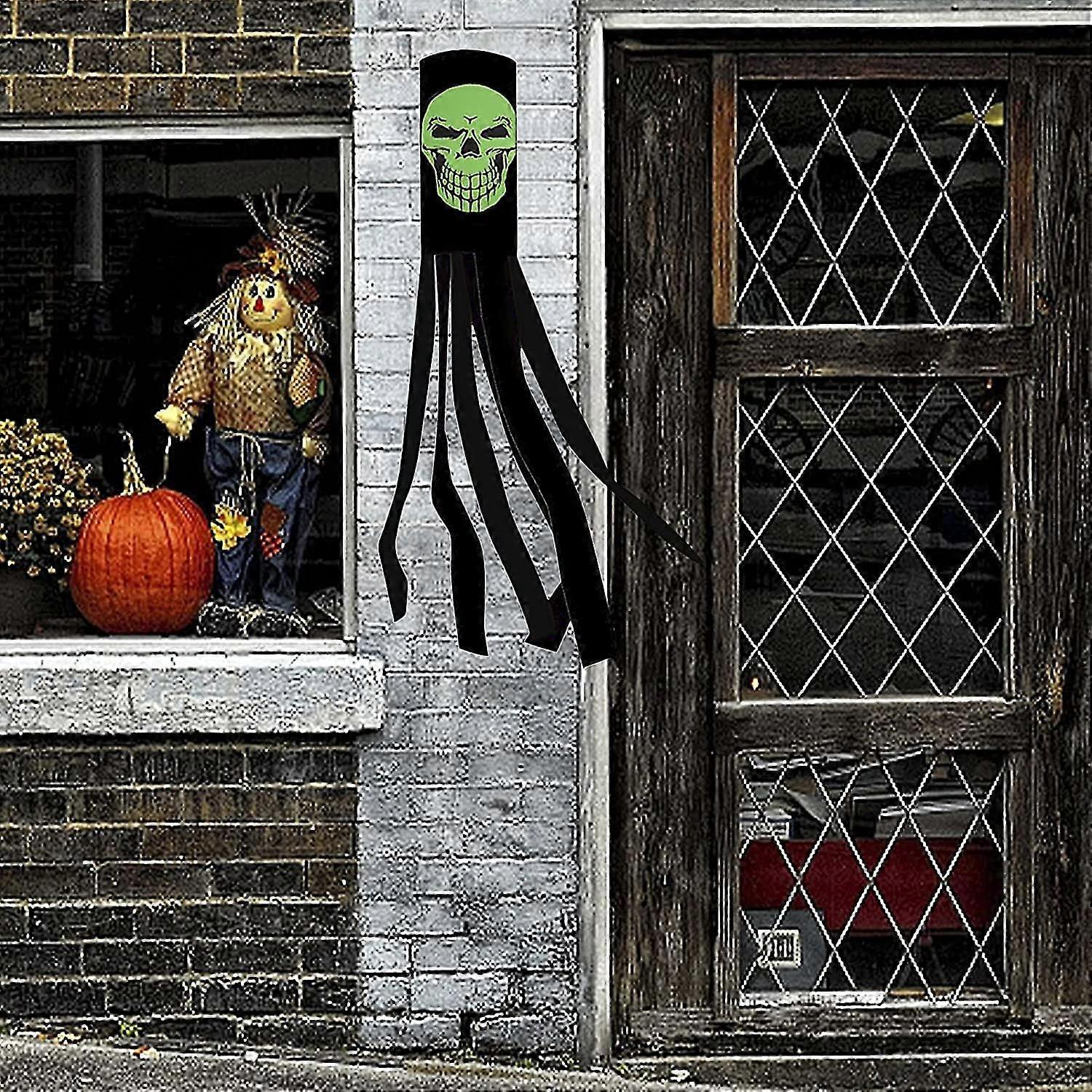 Horrible Halloween Skull Windsock Flag 40 Inches Halloween Skeleton ...