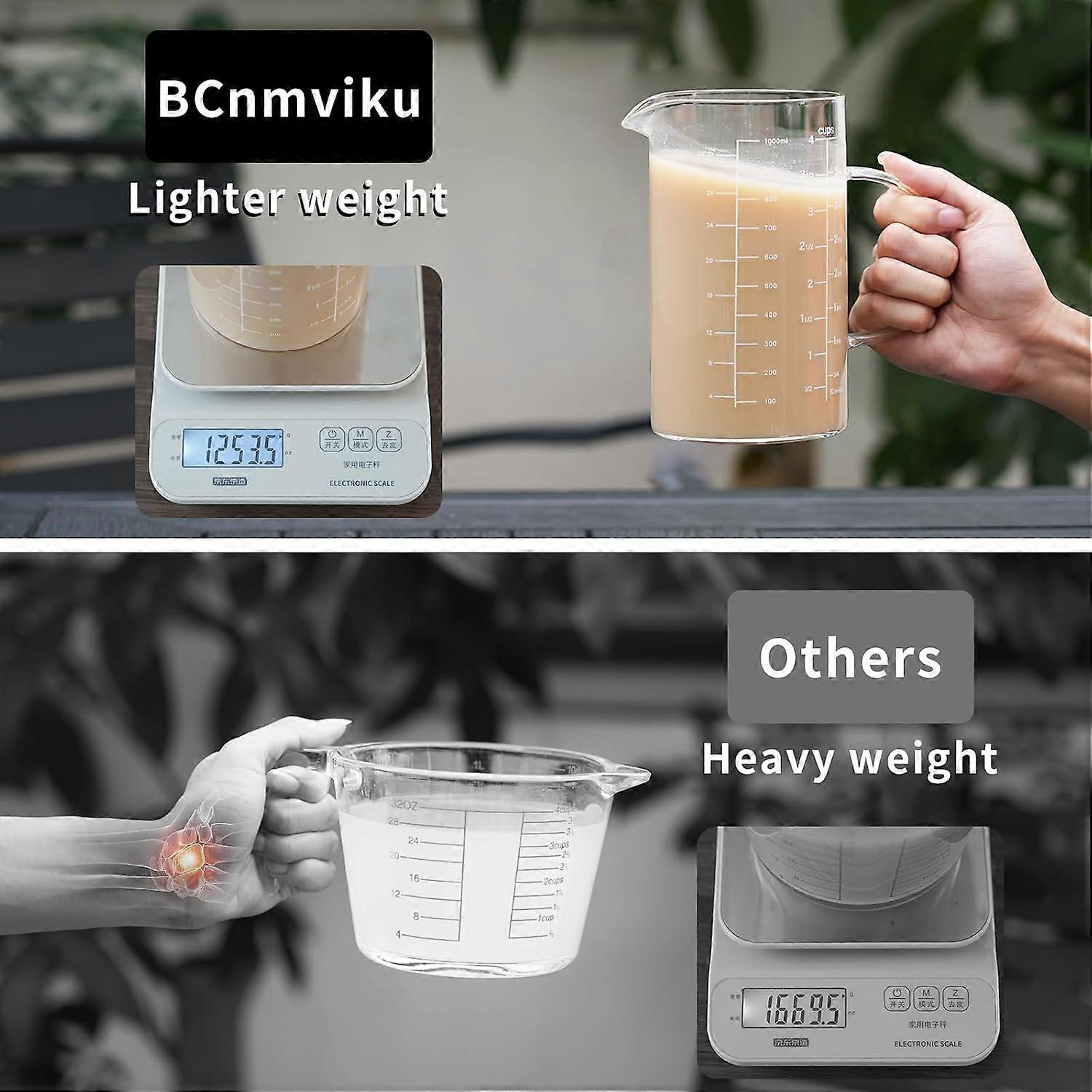 Measuring Cup High Borosilicate Glass with Insulated Handle and V-Spout ...