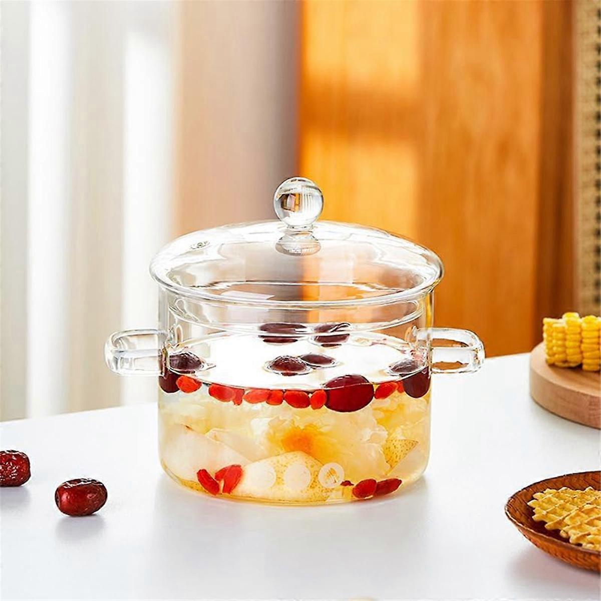 Glass Pots for Cooking on Stove - 1.9L/64oz - Heat-Resistant Glass ...