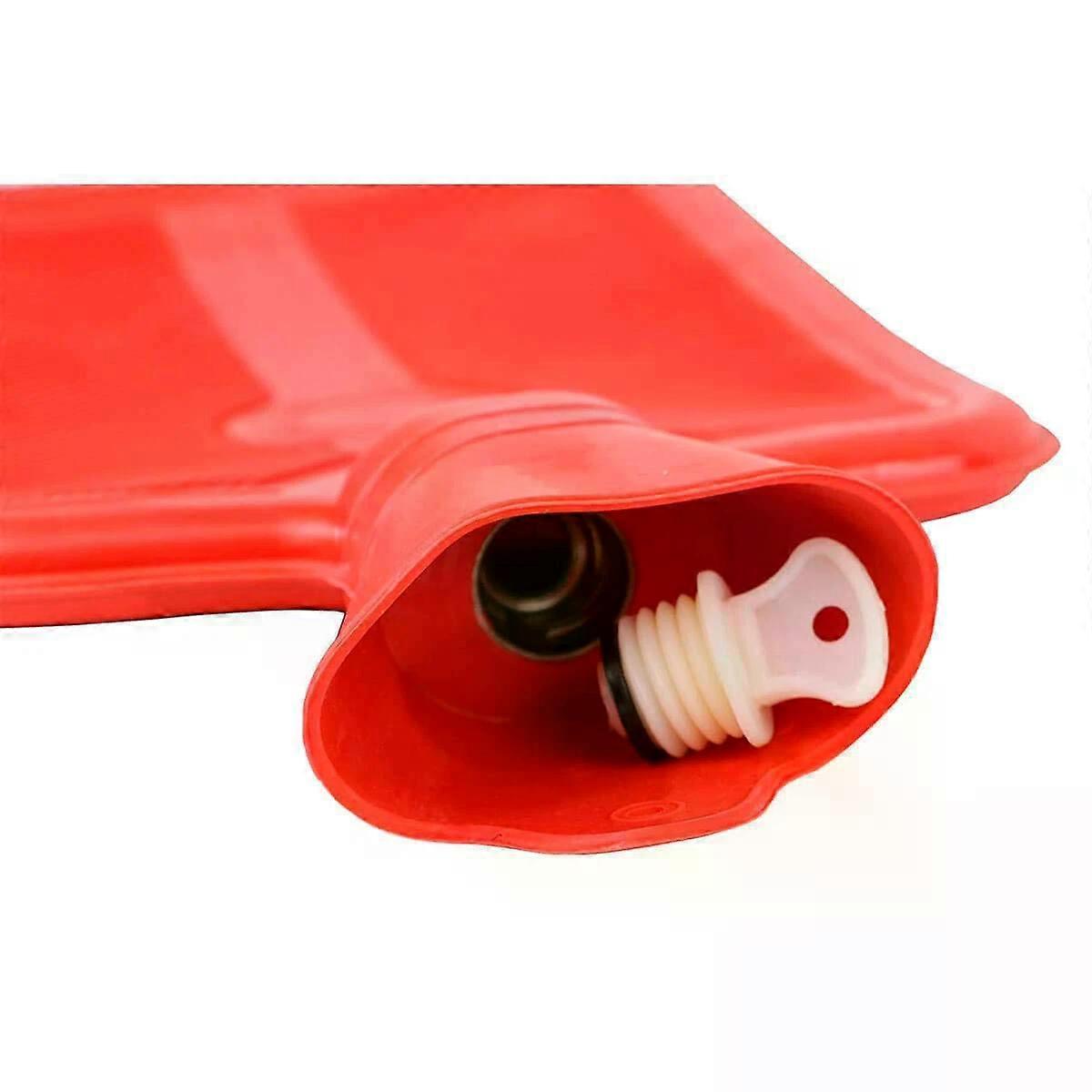Classic Red Rubber Hot Water Bottle, Hot Compress for Pain Relief ...