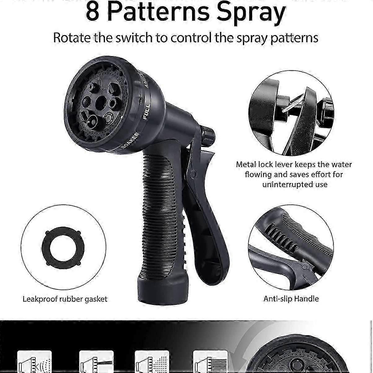 Pocket Hose Copper Bullet Expandable Garden Hose Pattern Thumb Spray 25 ...